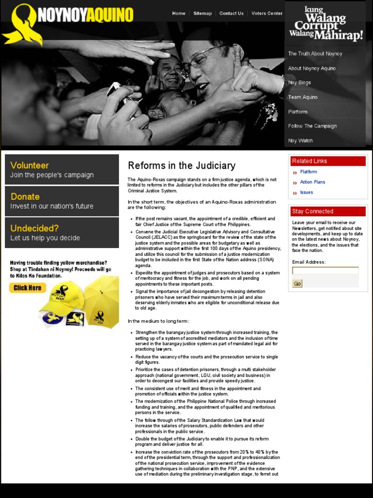 Aquino-Roxas Judiciary Reform Agenda | PDF | Prosecutor | Benigno ...
