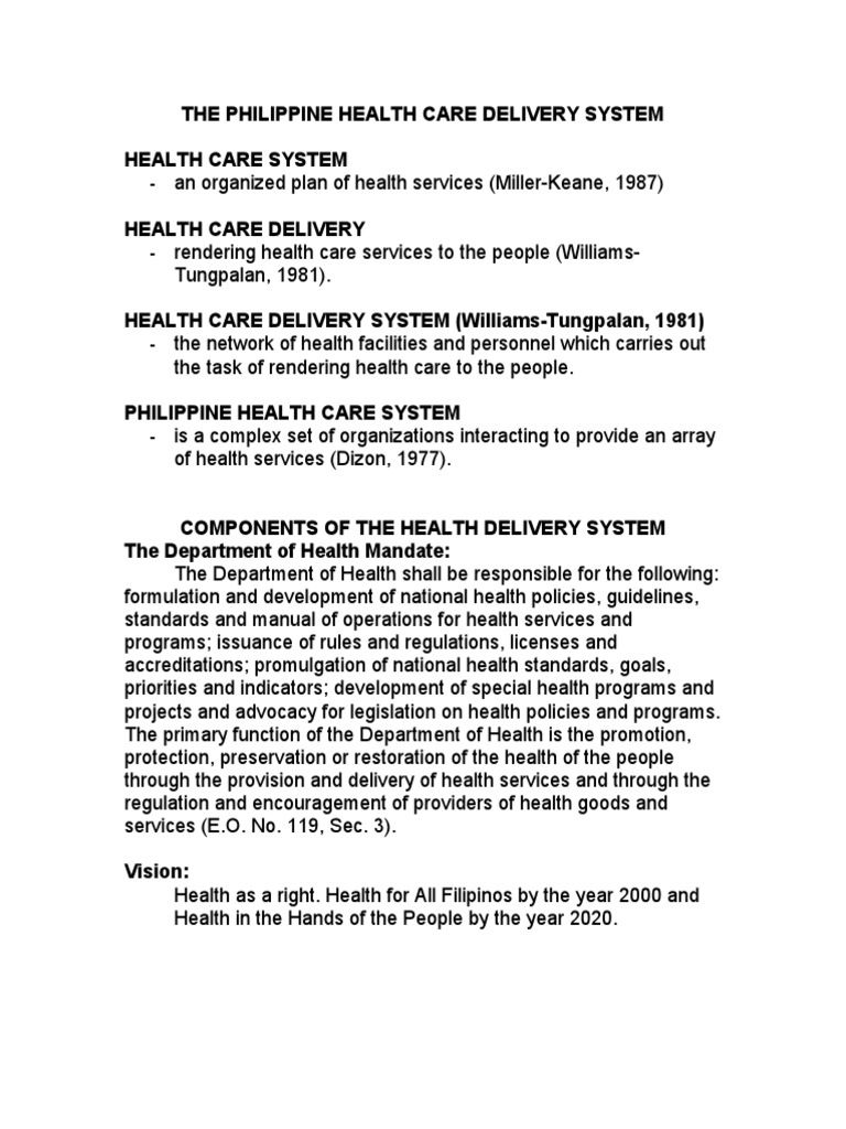 The Philippine Health Care Delivery System | PDF | Health Care | Health ...