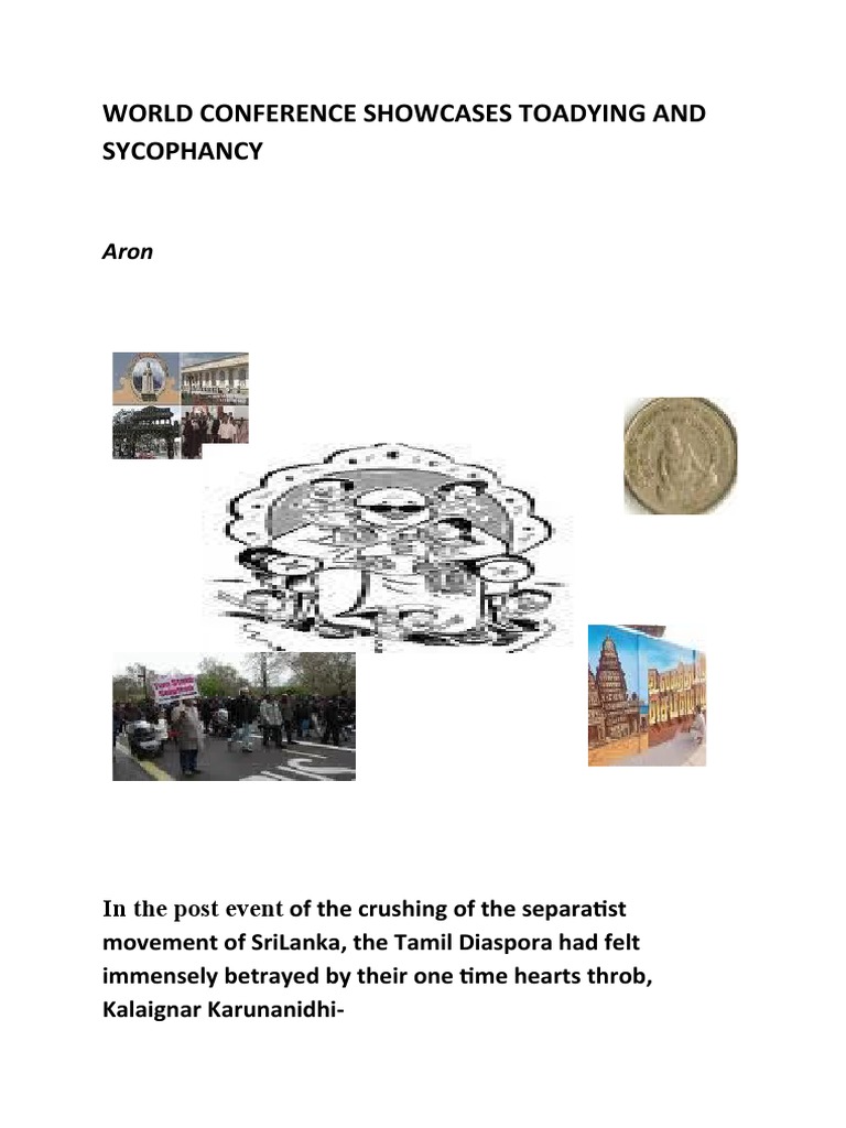 World Tamil Conference Showcases Sycophancy | PDF | Ethnicity | Tamil ...