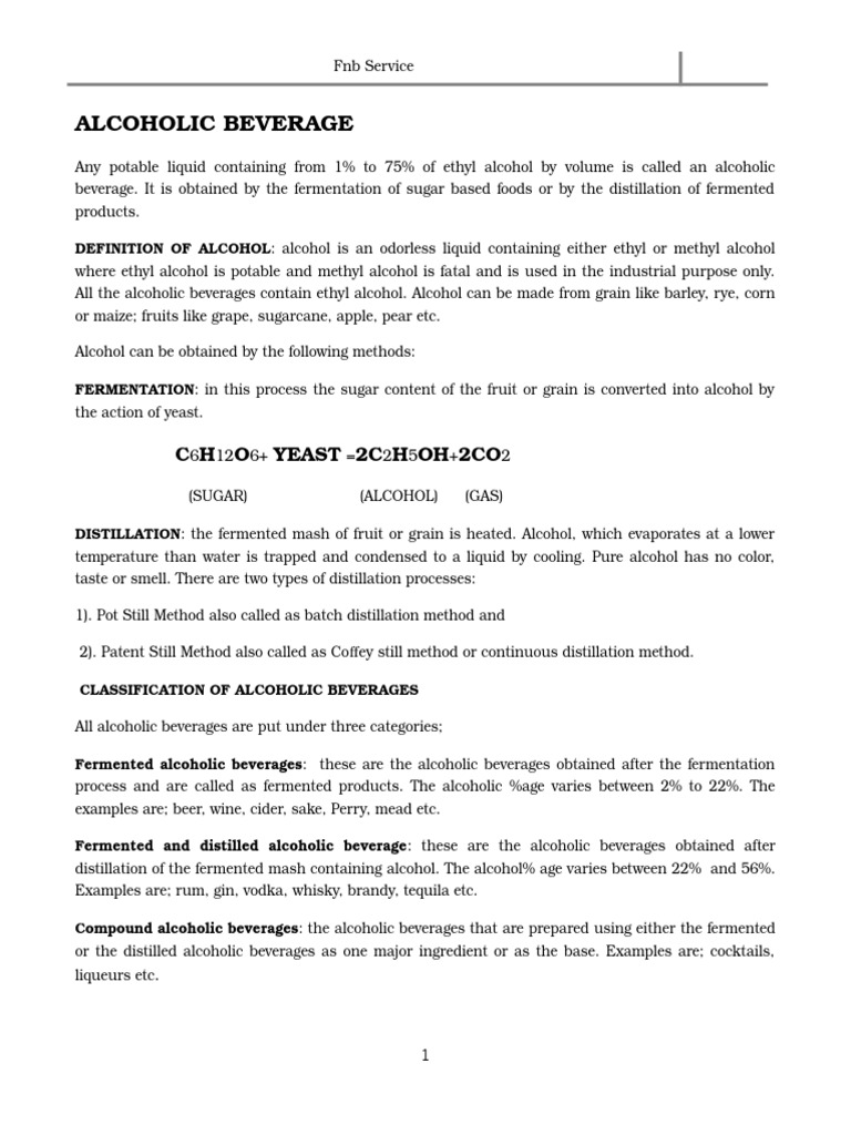 IHM 2nd Year FNB Service Notes | PDF | Champagne | Grape