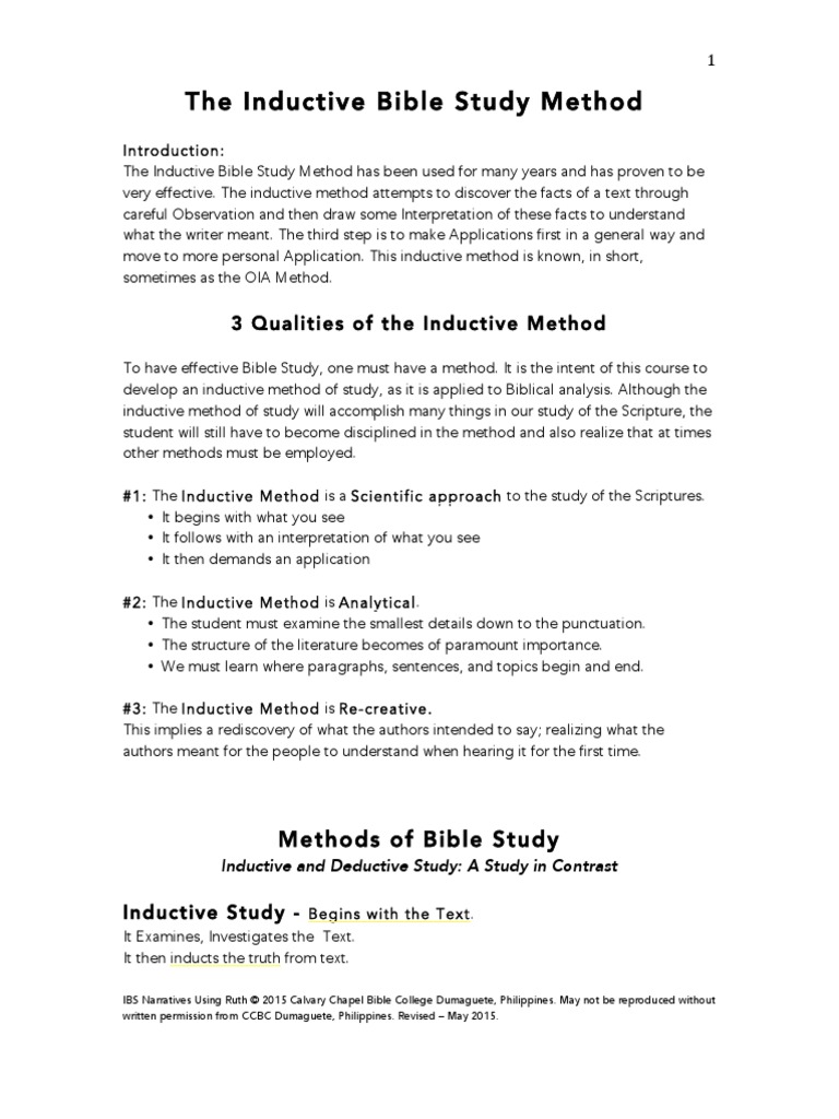 The Inductive Bible Study Method Ruth CCBC.pdf | Naomi (Biblical Figure ...