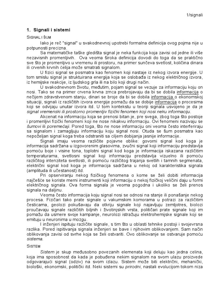 Signali I Sistemi PDF | PDF