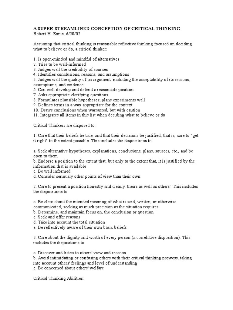Streamlined Critical Thinking | PDF | Critical Thinking | Reason