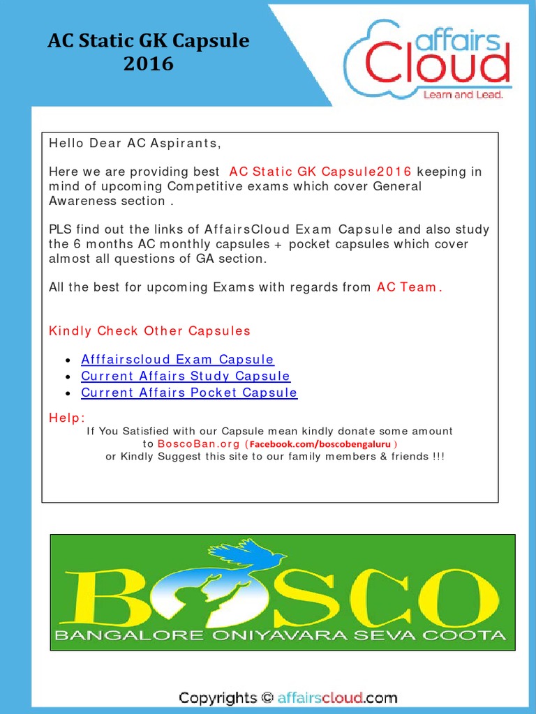 2016 Static GK PDF | PDF