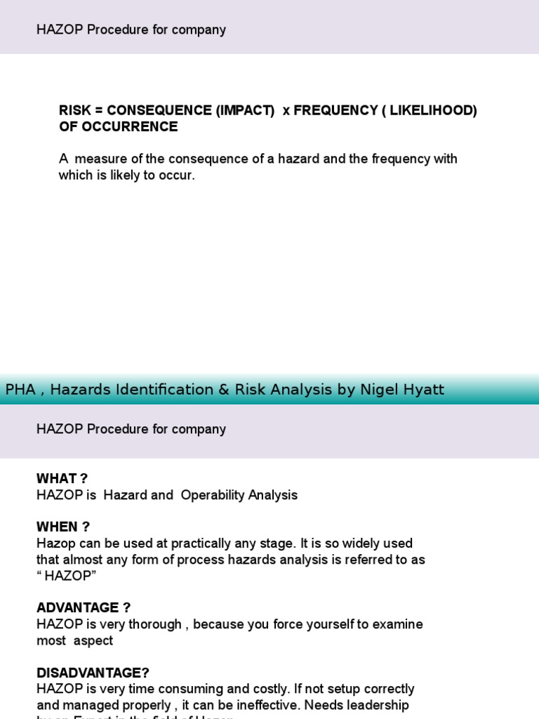 Day 5 - Hazop Procedure for Company | Risk Management | Safety
