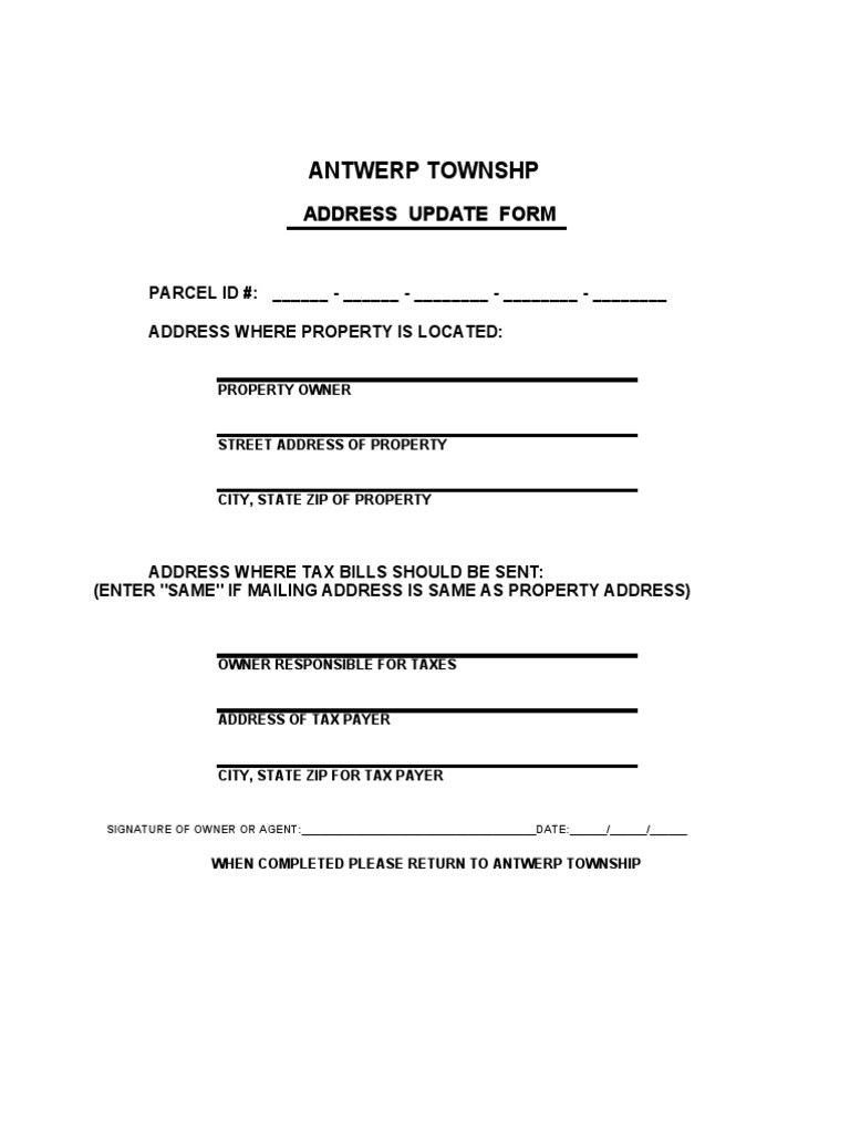 Address Update Form | PDF