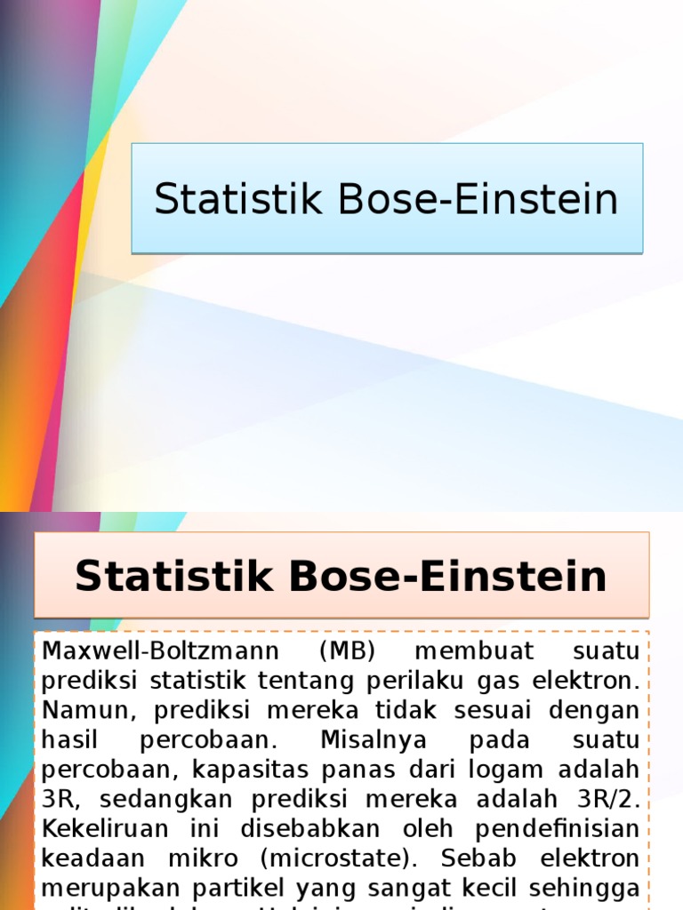 Statistik Bose Einstein | PDF
