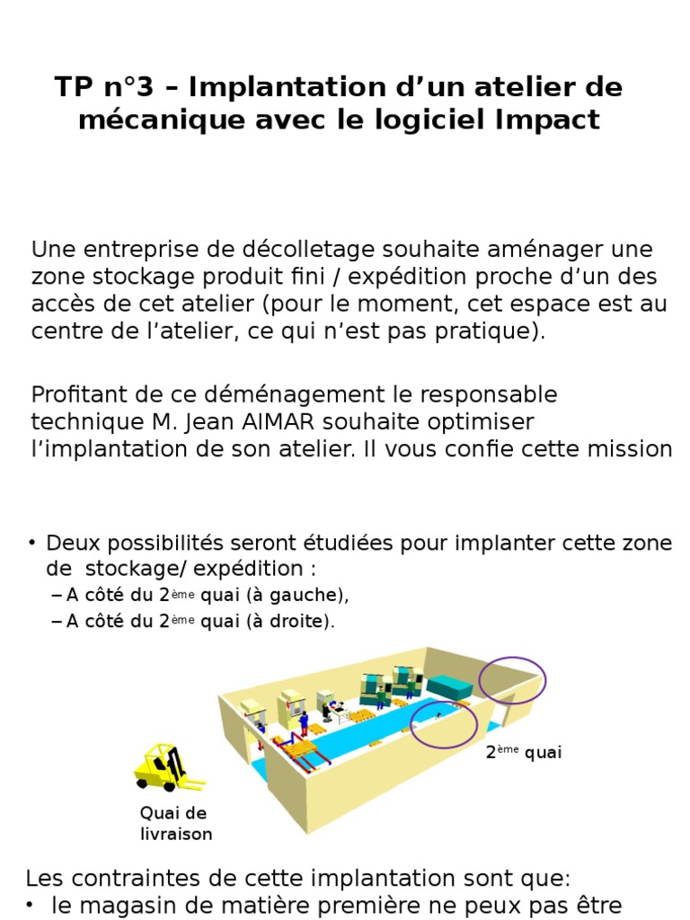TP - Implantation D Un Atelier de Mecanique | PDF | Usine | Application