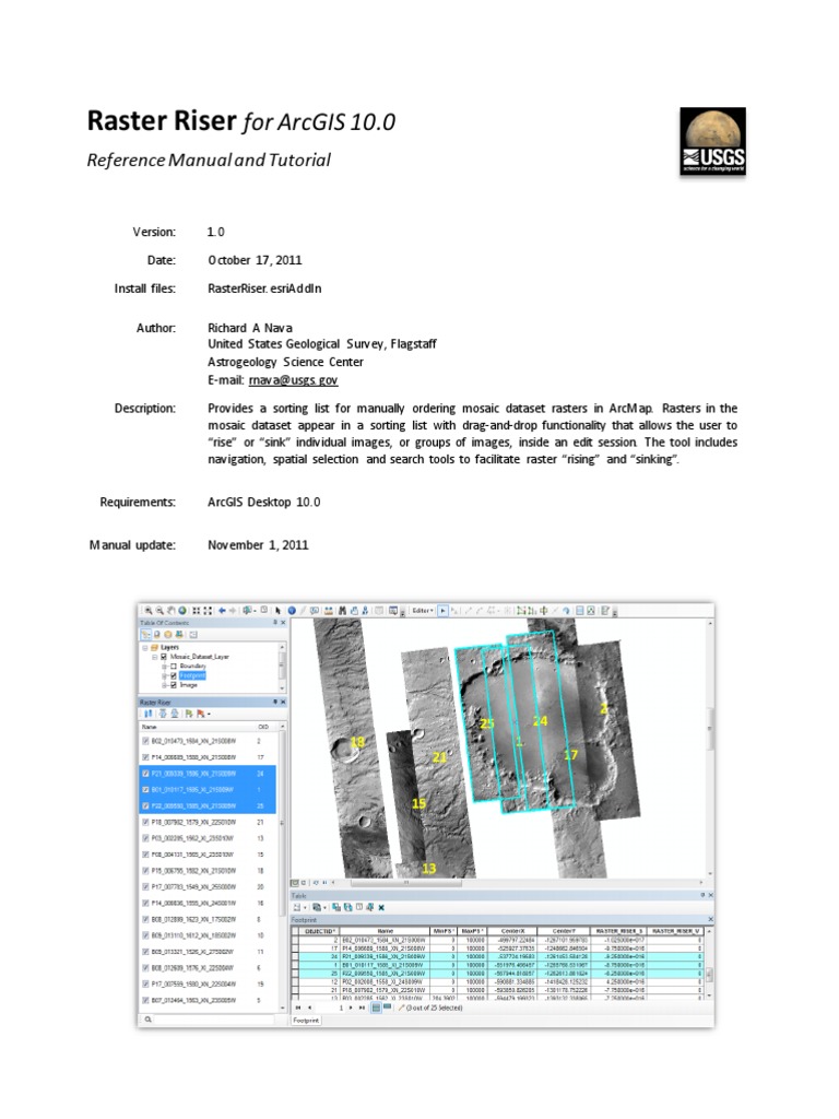 RasterRiser ArcGIS10 Manual Tutorial 110111 | PDF | Arc Gis | Data