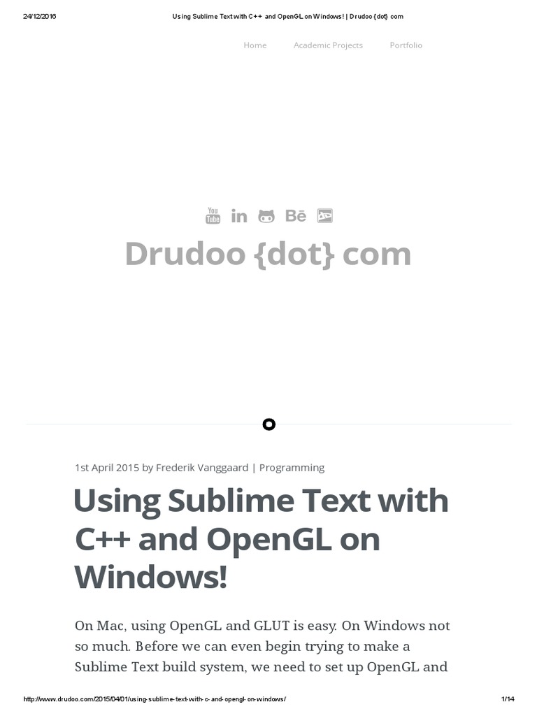 Using Sublime Text With C++ and OpenGL On Windows | PDF | Filename ...