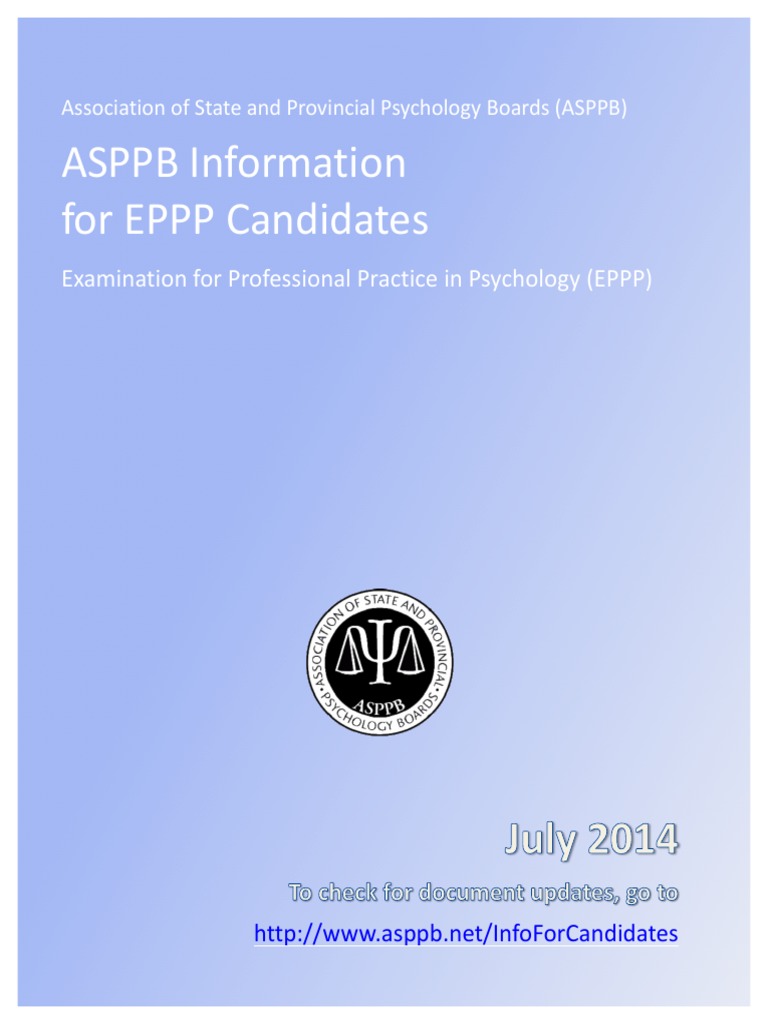 EPPP | PDF | Verification And Validation | Test (Assessment)