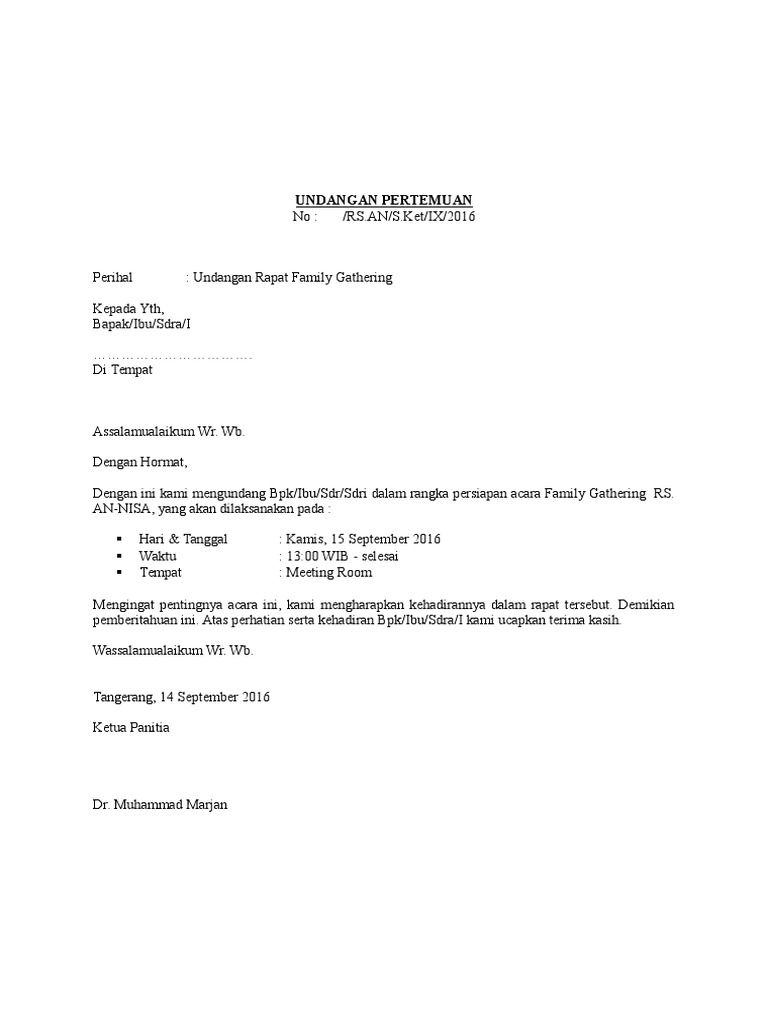 Undangan Family Gathering | PDF