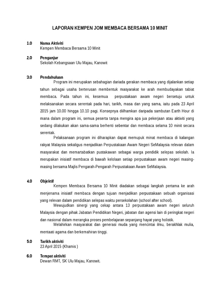 Laporan Kempen Membaca | PDF