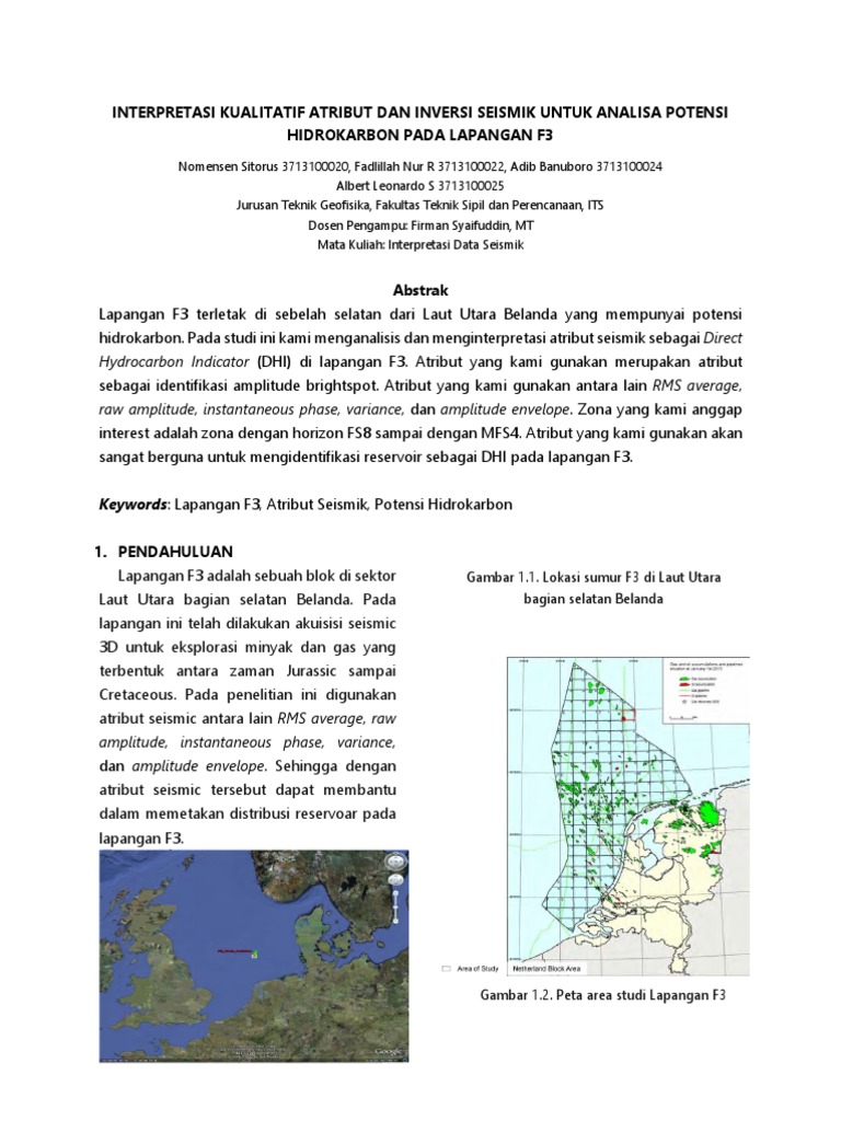 Interpretasi Kualitatif Atribut Dan Inversi Seismik Untuk Analisa Potensi Hidrokarbon Pada ...