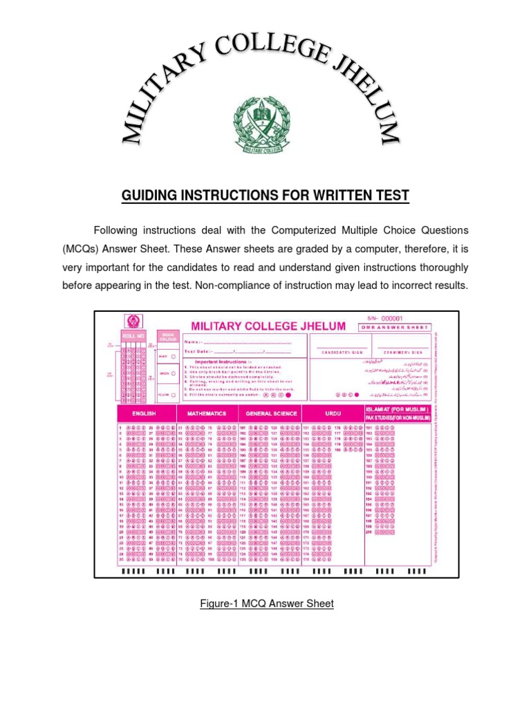 Guiding Instructions For Written Test | Download Free PDF | Multiple ...