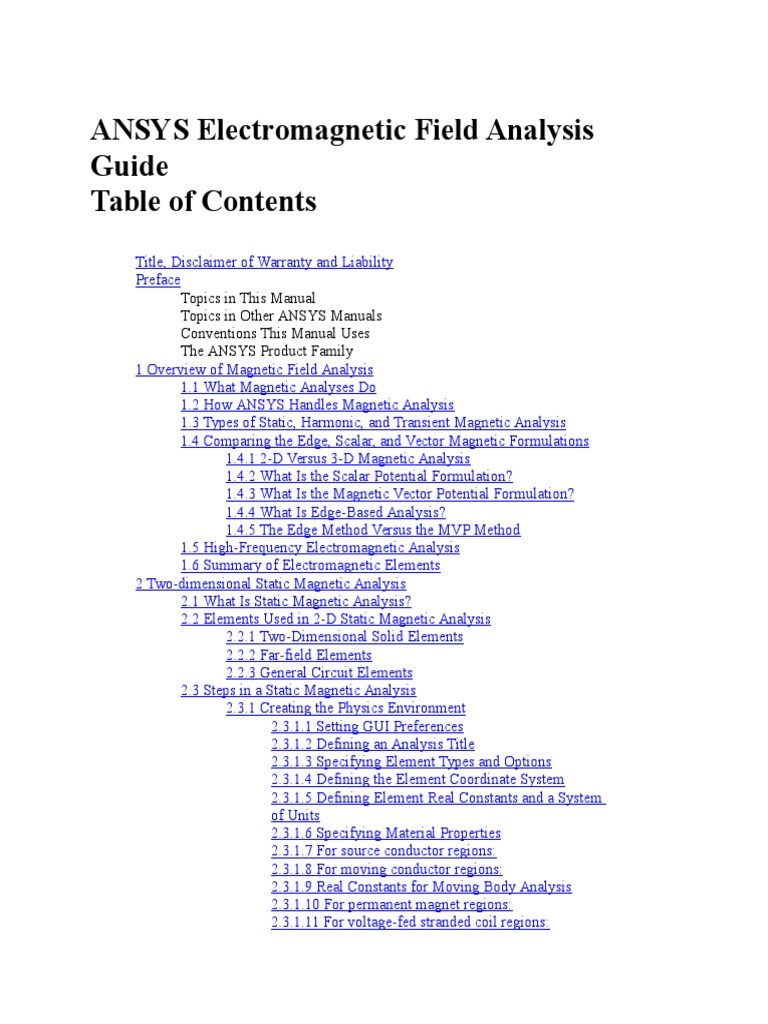 ANSYS Electromagnetic Field Analysis Guide | PDF | Network Analysis ...