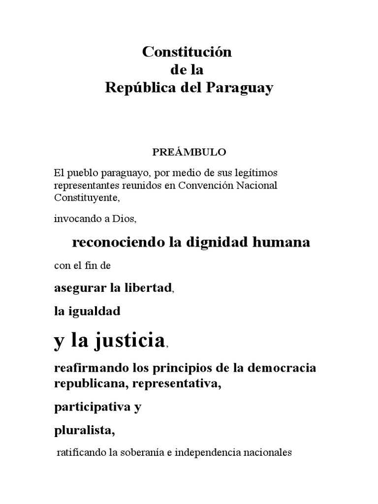 Constitución Del Paraguay PJ | Descargar gratis PDF | República ...