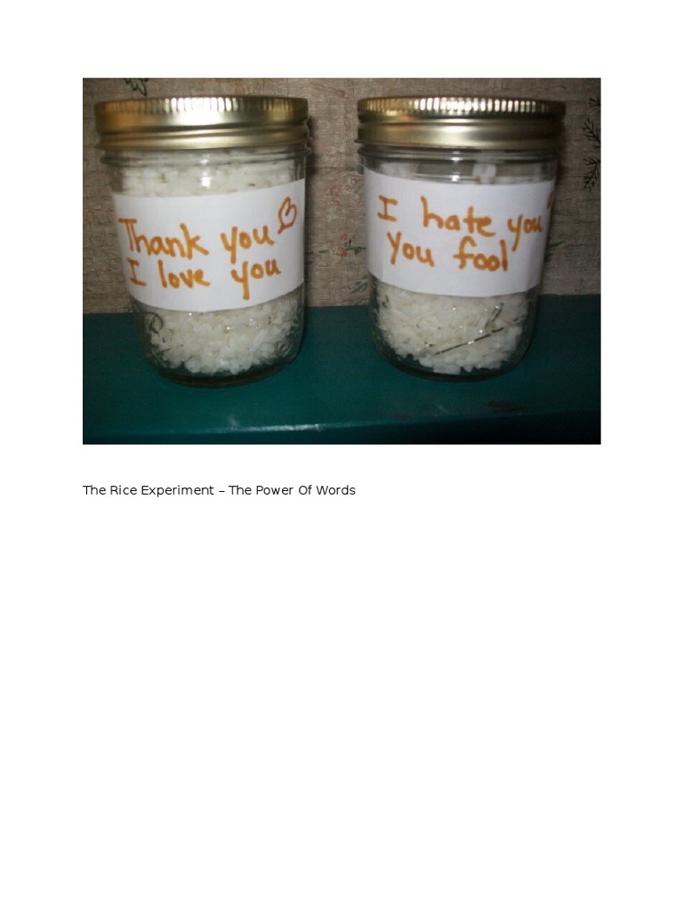 Power of Words - The Rice Experiment | PDF