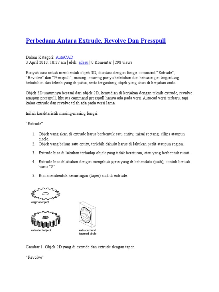 Perbedaan Antara Extrude, Revolve Dan Presspull | PDF | Seni