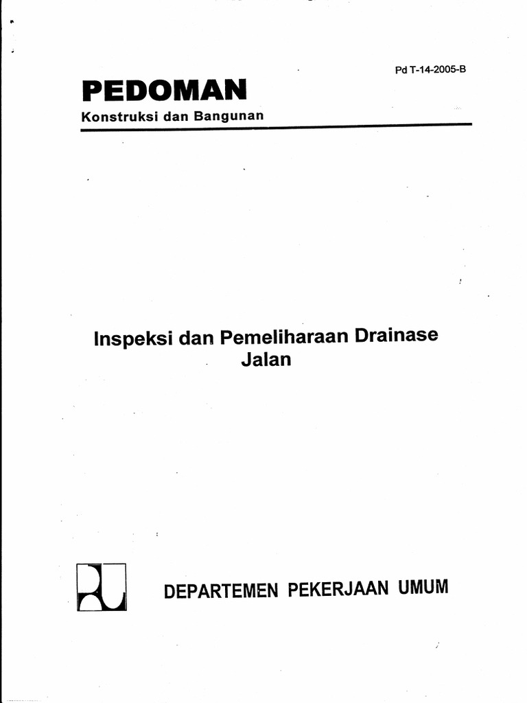 Bina Marga - NSPM BMS Inspeksi Dan Pemeliharaan Drainase Jalan PDF | PDF