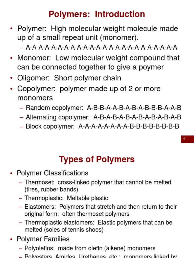 2012-Polymer Synthesis TDW | PDF | Polymerization | Polymers