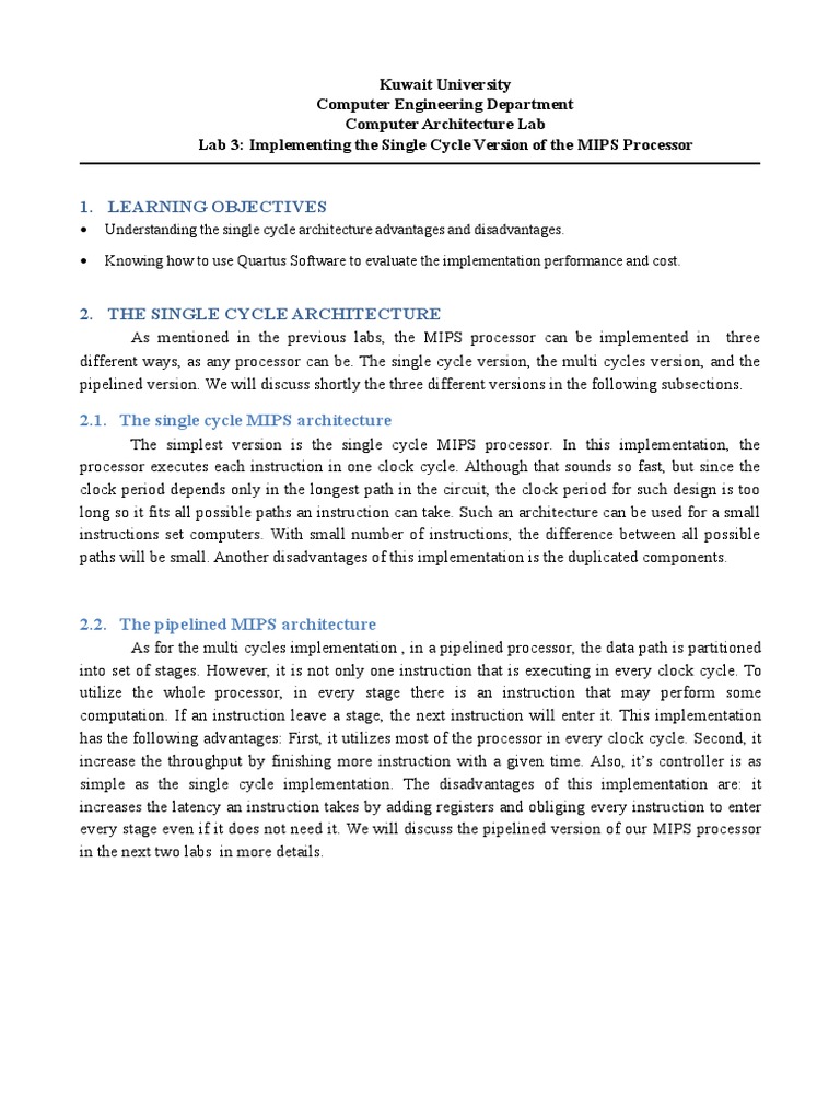Learning Objectives | PDF | Instruction Set | Central Processing Unit