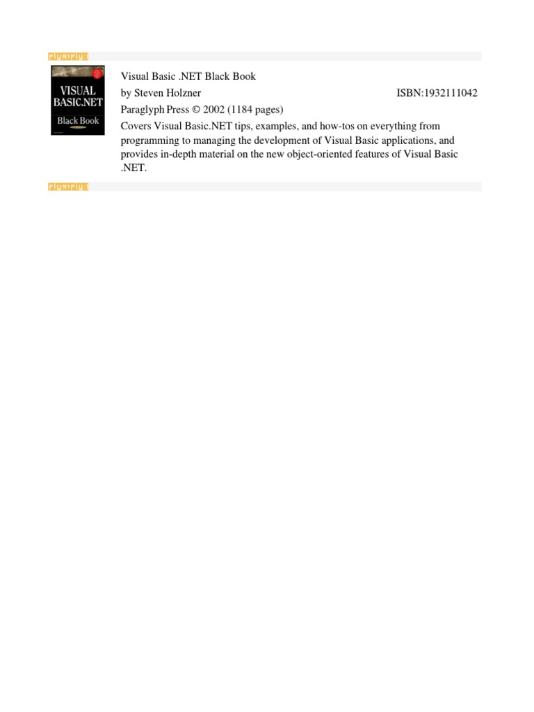 Vbnet Black Book 1 Pdf Pdf Visual Basic Inheritance Object Oriented Programming