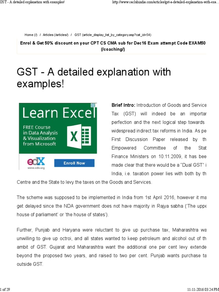 GST Examples | PDF | Value Added Tax | Taxes