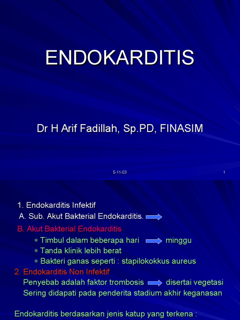Endokarditis Infektif: Gejala dan Prognosis | PDF | Kesehatan Holistik