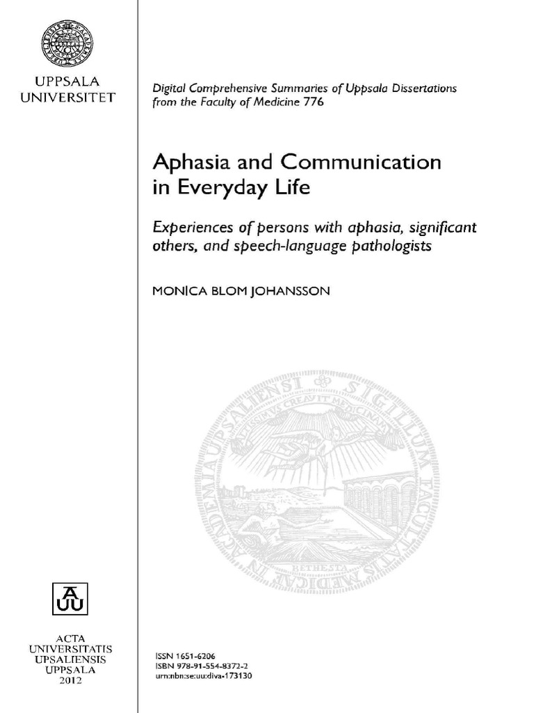 Aphasia and Communication | PDF | Aphasia | Word