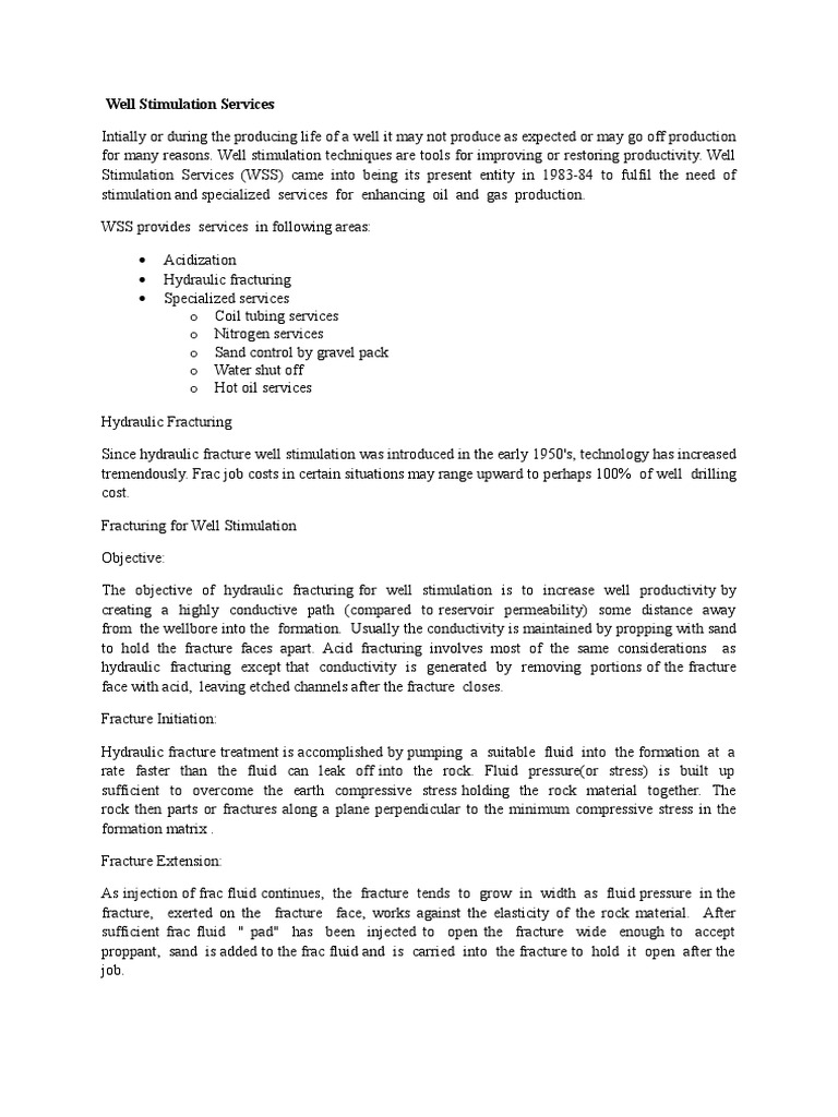 Well Stimulation Services | PDF | Hydraulic Fracturing | Petroleum