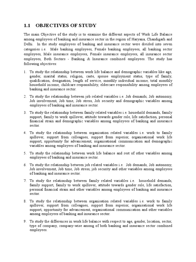 Objectives and Research Methodology | PDF | Work–Life Balance ...