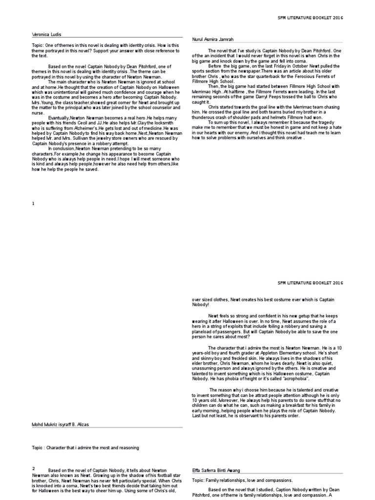 SPM Literature Booklet 2016 | PDF | Compassion