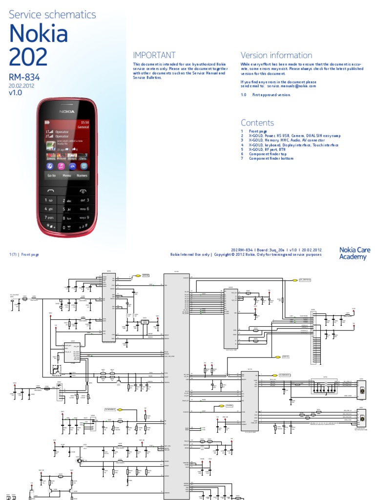 Nokia 202 RM-834 Schematics v1.0 | PDF | Computer Engineering ...