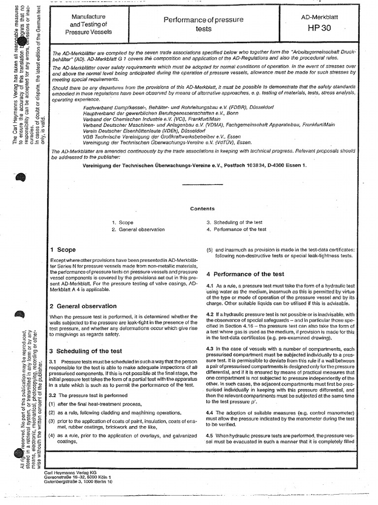 AD-Merkblatt HP 30 (1983) PDF | PDF