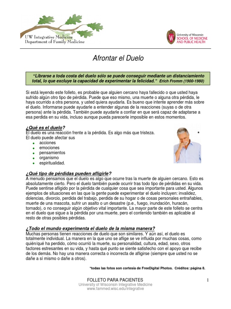 Afrontar El Duelo PDF | PDF | Dolor | Depresión (estado de ánimo)