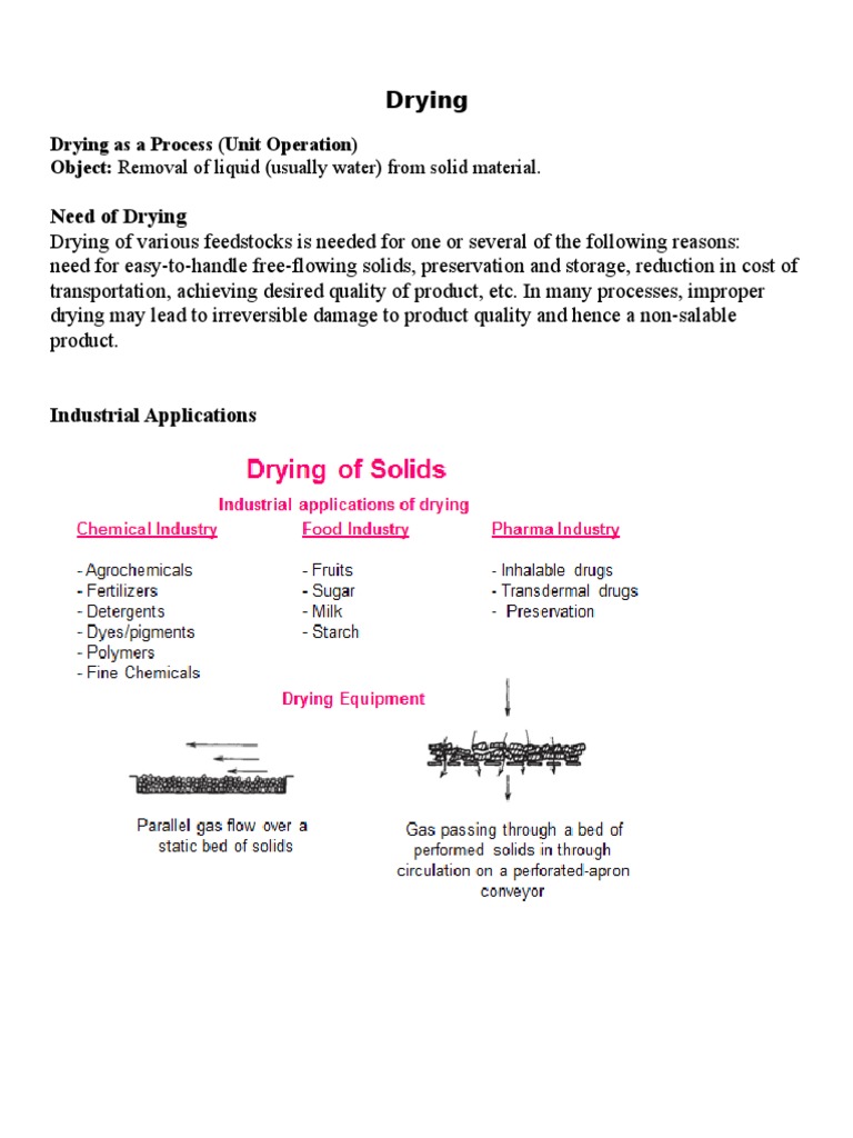 Industrial Drying Processes Overview | PDF | Evaporation | Temperature