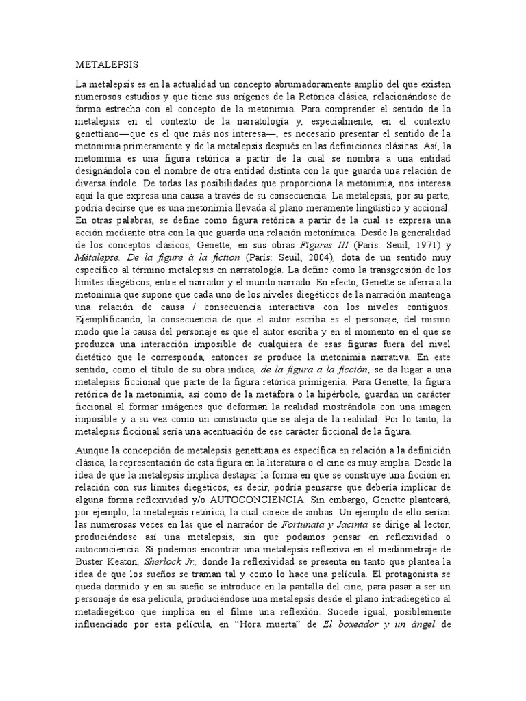 METALEPSIS Conceptos Metaficción | PDF | Narración | Science