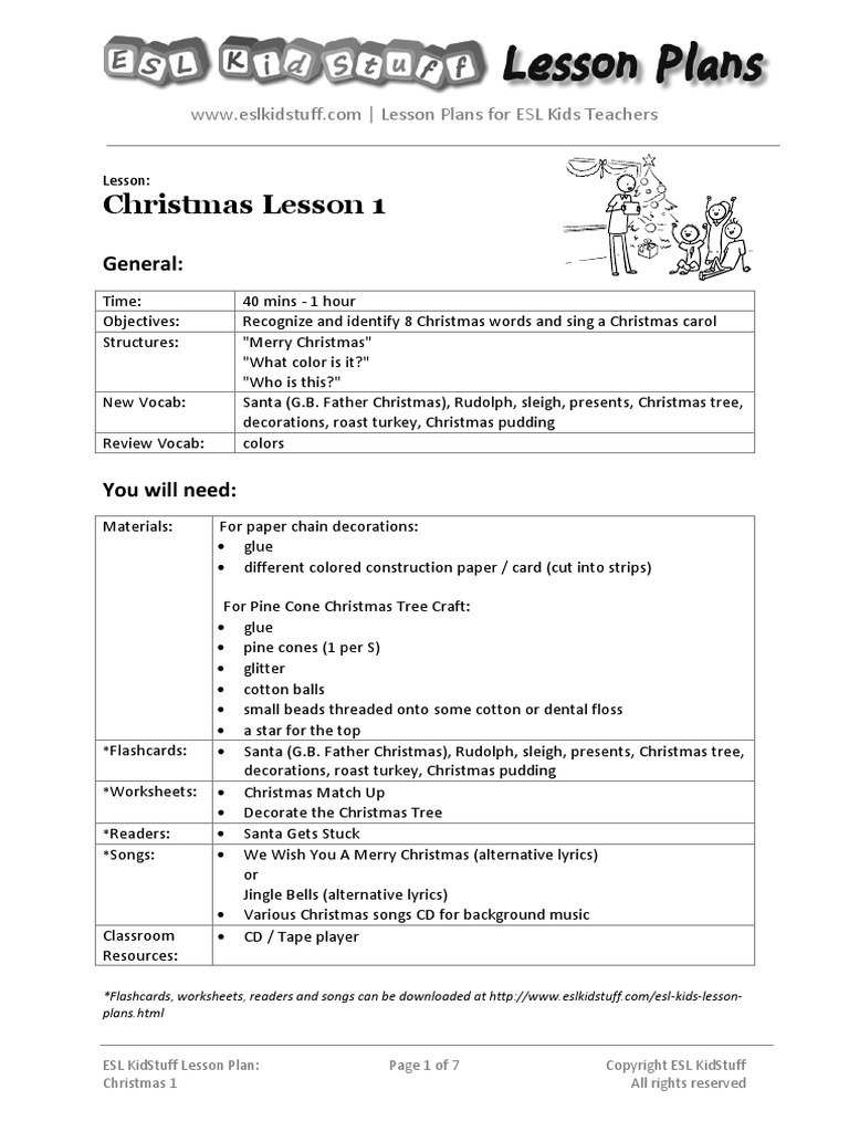 Christmas Lesson1 | PDF | Santa Claus | Lesson Plan