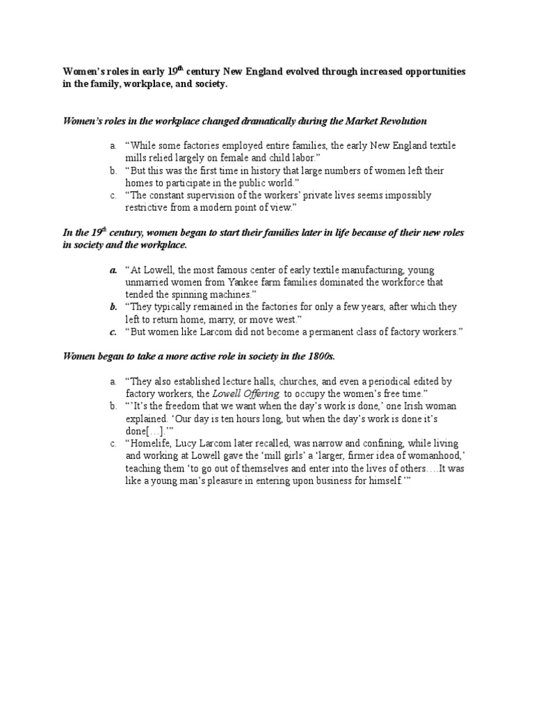 Market Revolution Outline | PDF