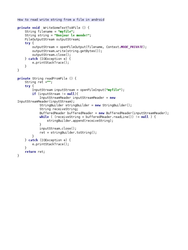 How To Read Write String From A File In Android Pdf 5281