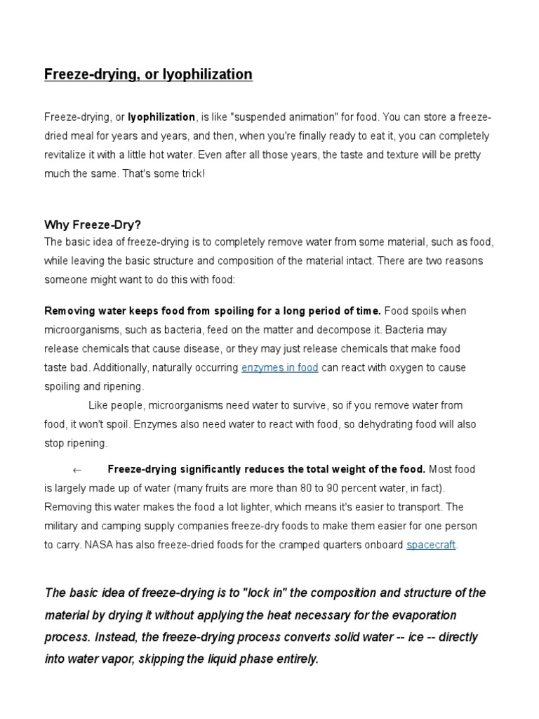 An In-Depth Explanation of Freeze-Drying and How it Preserves Food ...