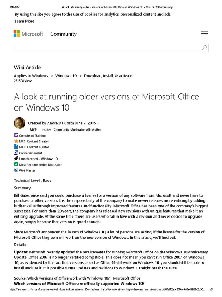 A Look at Running Older Versions of Microsoft Office On Windows 10 ...