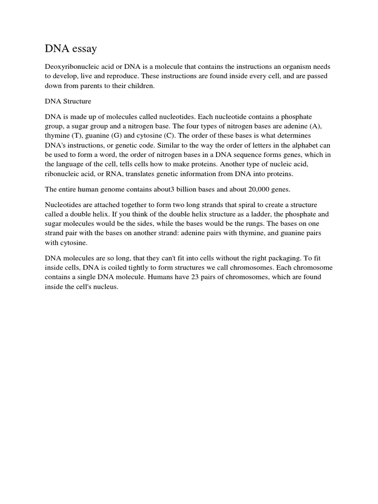 DNA Essay | PDF