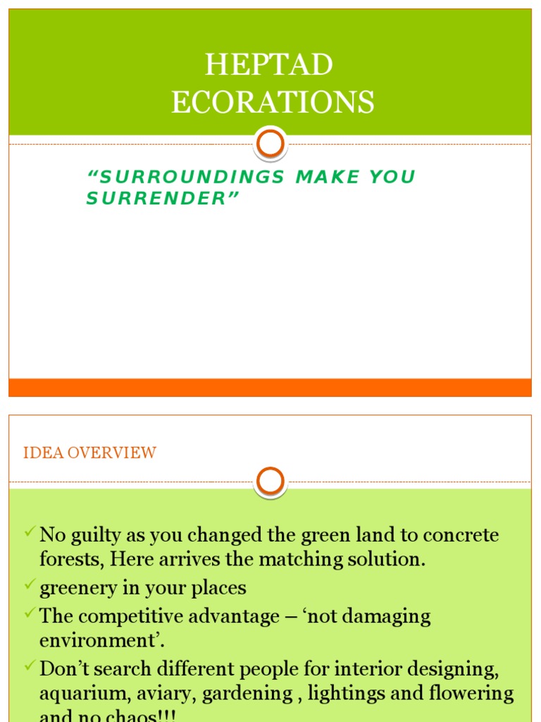 Heptad Ecorations: Eco-Friendly Solutions | PDF