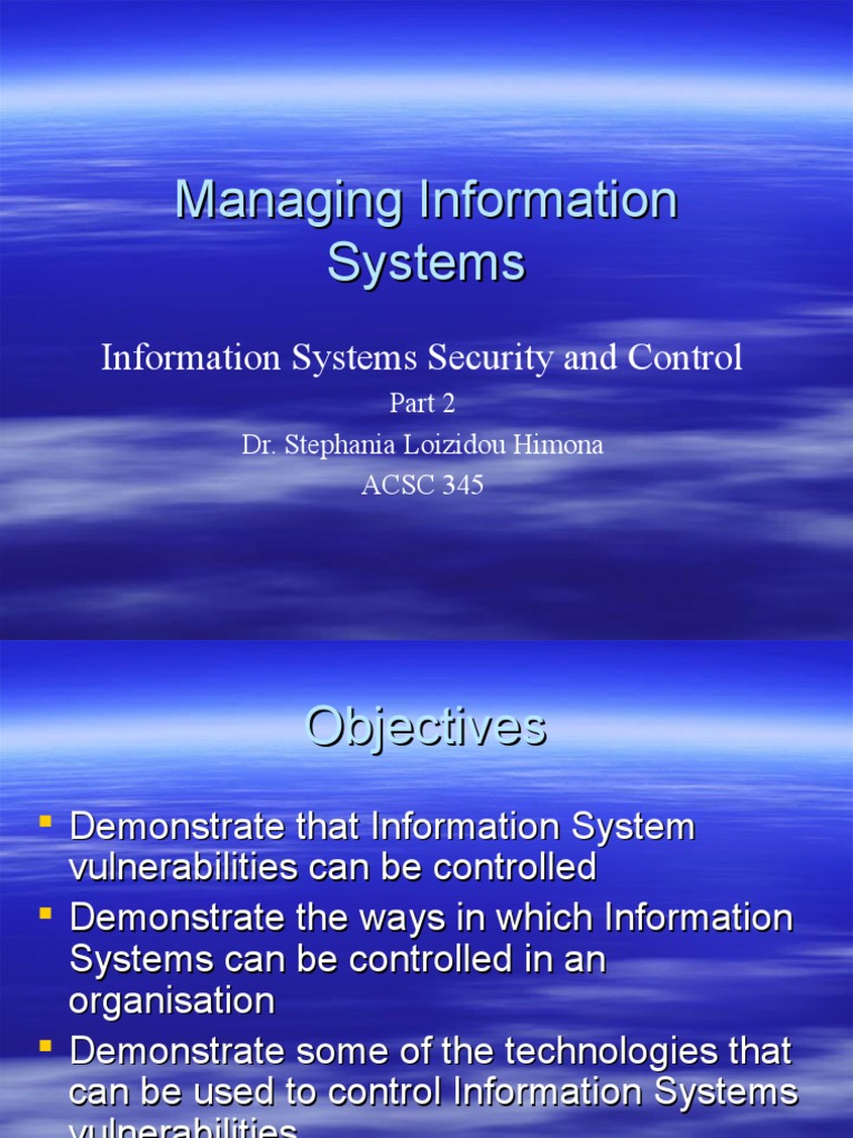 Lecture 7 - IS - Security&ControlPart2 | PDF