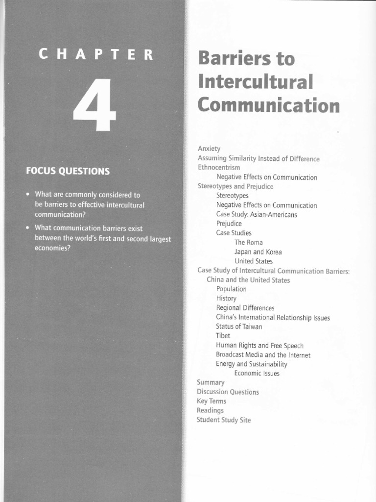 Chapter 4 Barriers To Intercultural Communication | PDF | Chiang Kai ...