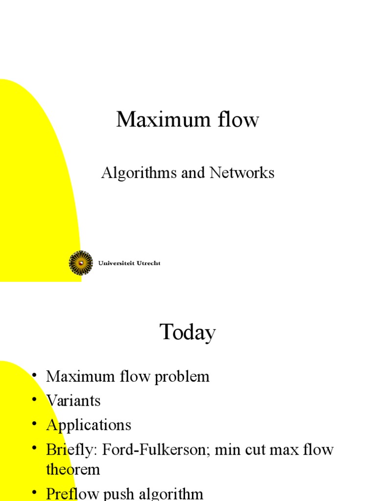 Maximum Flow: Algorithms and Networks | PDF | Operations Research | Applied Mathematics
