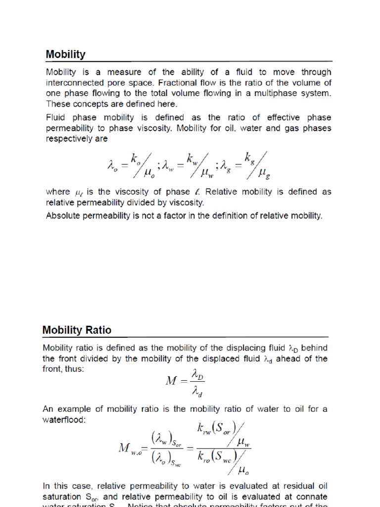 Mobility Ratio | PDF
