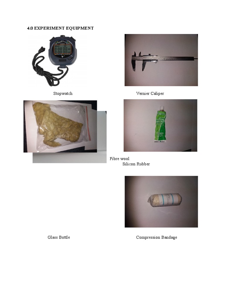 4.0 Experiment Equipment: Stopwatch Vernier Caliper | PDF | Thermal ...